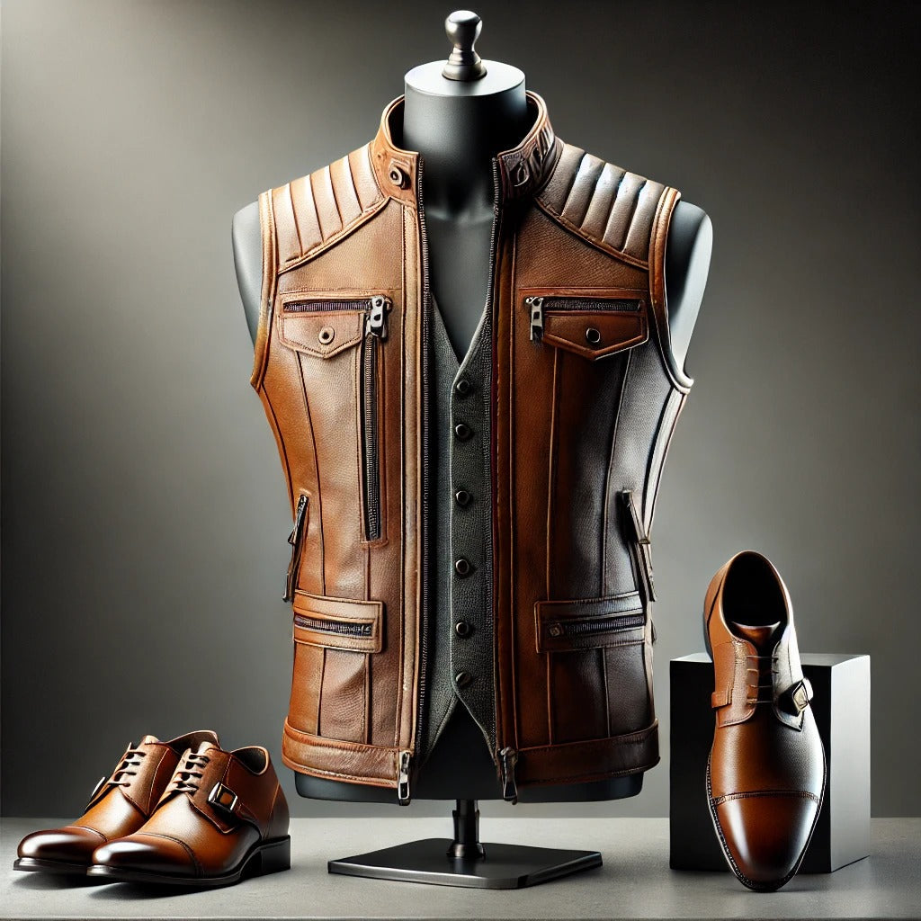 Stylish Men Leather Vest for All Seasons – skyjackerz
