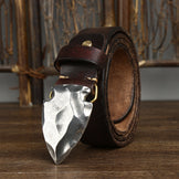 Men's Alloy Buckle Leather Belt with Arrow Design – skyjackerz